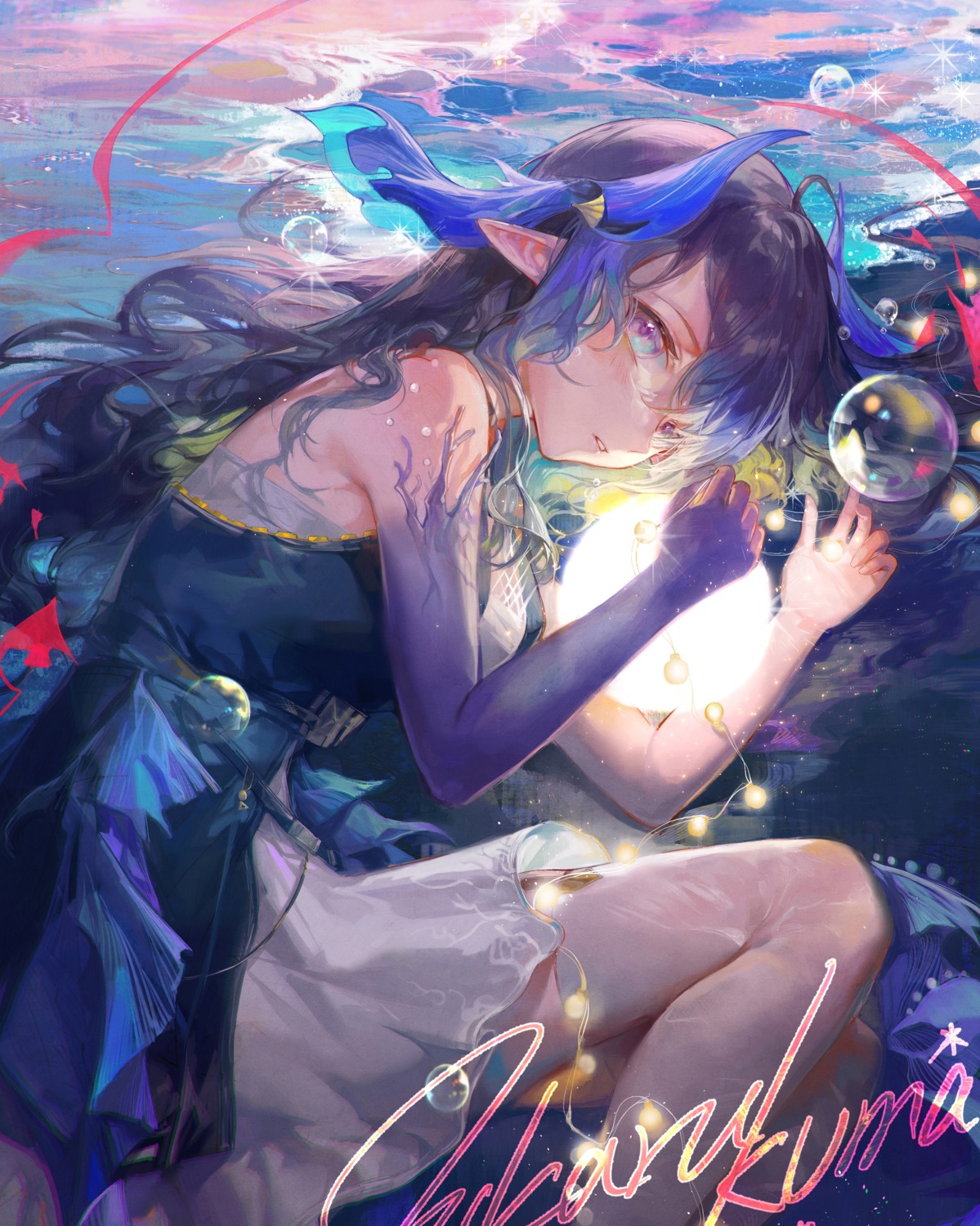 daylightallure dress pointy ears thighhighs wet | #1024787 | yande.re